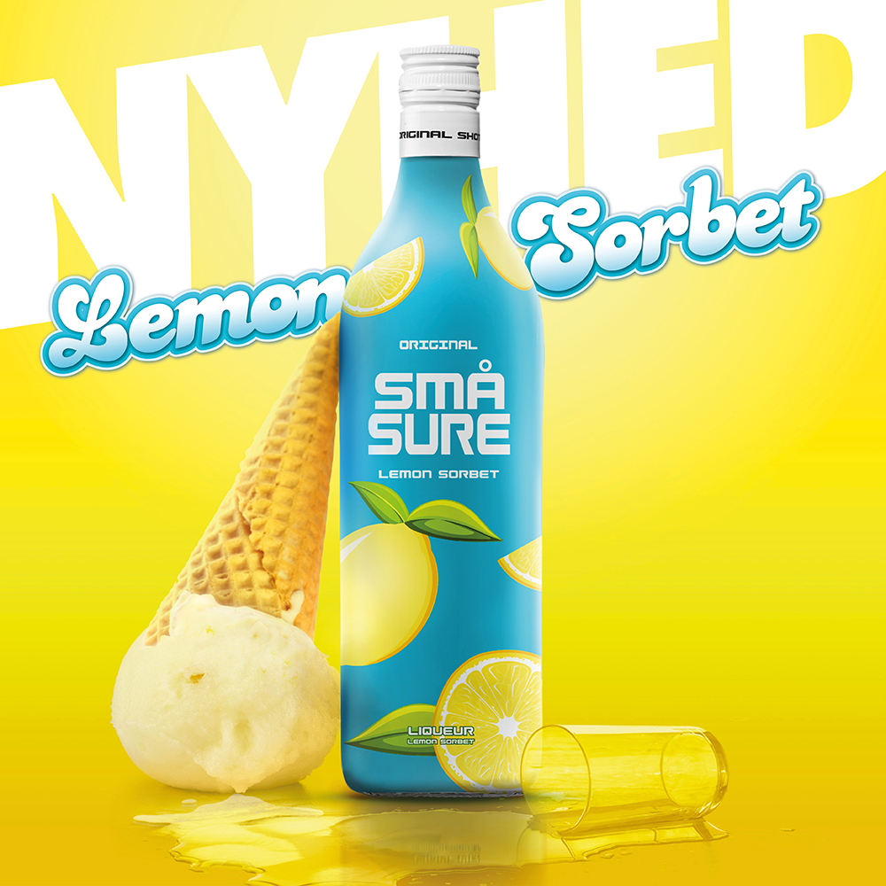 Små Sure Lemon Sorbet - SMÅ Shots - Spritlageret ApS